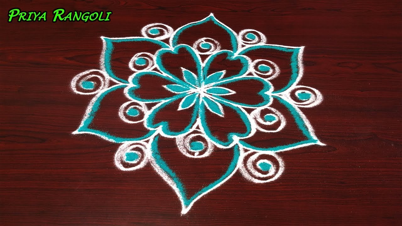 Cute Rangoli Design || 3x3 Dots #PriyaRangoli - YouTube