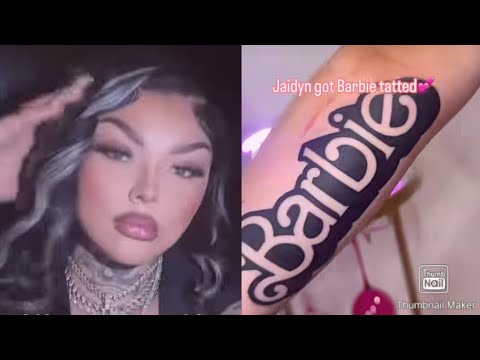 Jaidyn Alexis Shows Off Her New 'Barbie' Tattoo - YouTube
