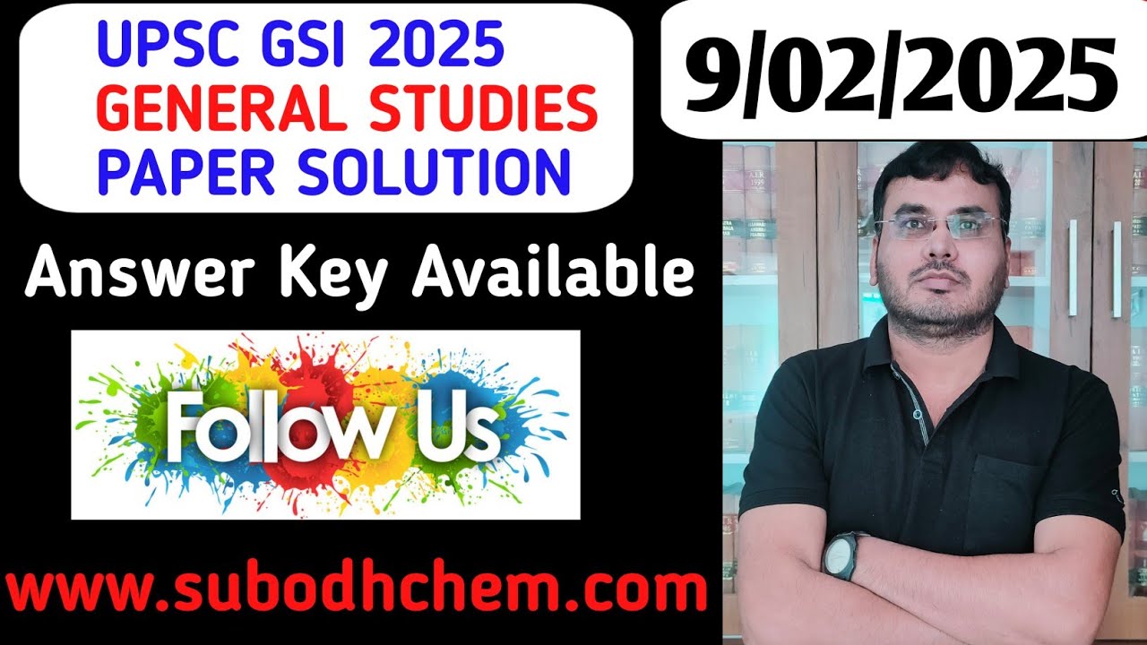 #UPSC-GSI-[PRE=9/2/25]/PAPER-1=GENERAL STUDIES-ANSWER KEY+SOLUTION/HOW ...