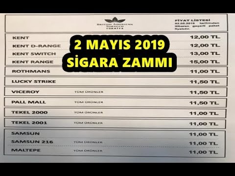 2 Mayıs Sigara Zammı