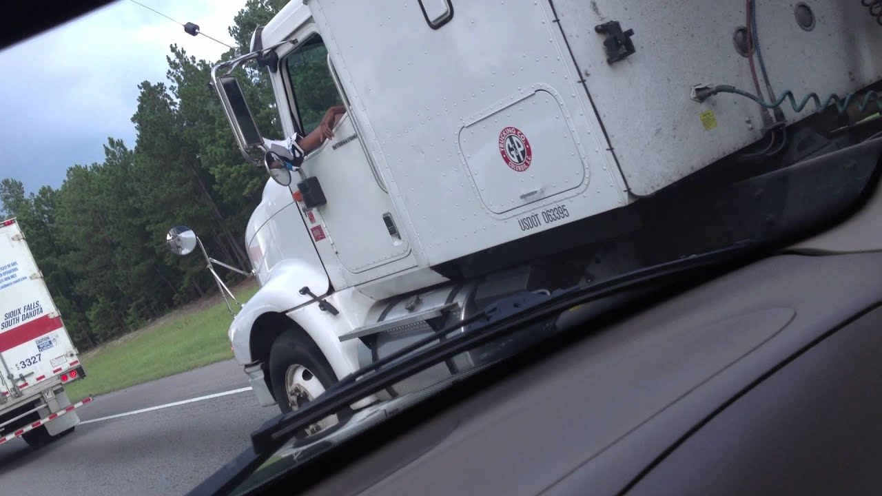 TRUCK DRIVER HANGING FOOT OUT WINDOW GP TRUCKING COLUMBIA SC - YouTube