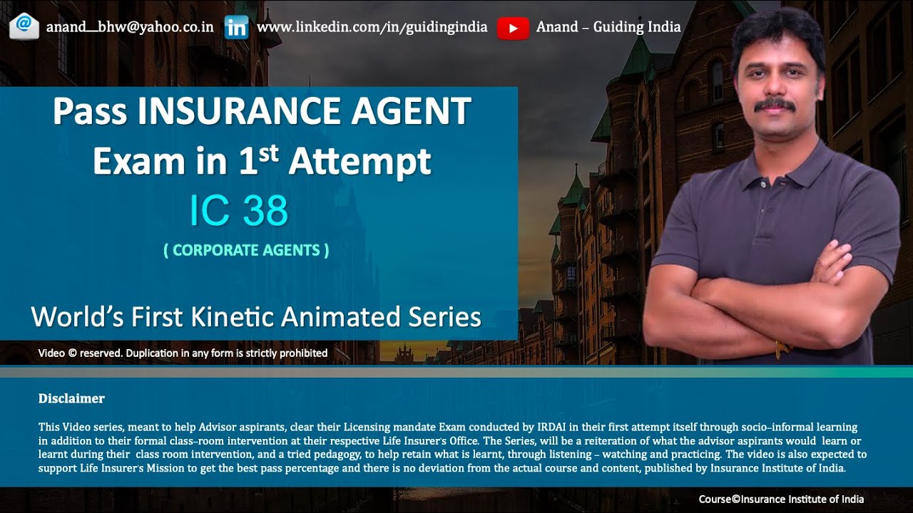 PASS INSURANCE AGENT LICENSING EXAM (IC 38 - IRDAI) IN 1ST ATTEMPT ...