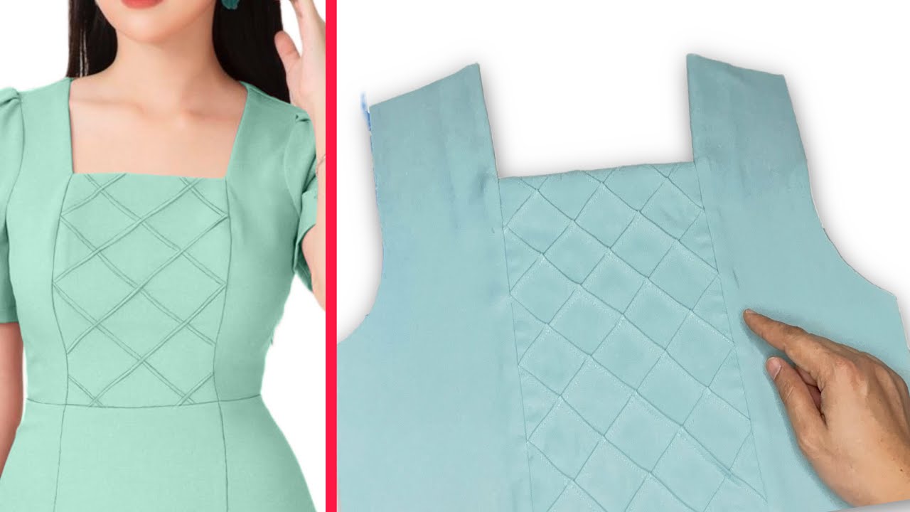 A New Way to Stitch Square Neck decorate with square front design ...