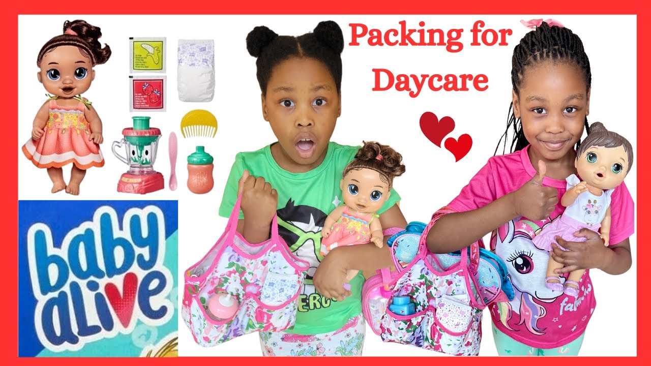 Baby Alive Doll Packing Diaper Bag for Daycare Morning Routine ...