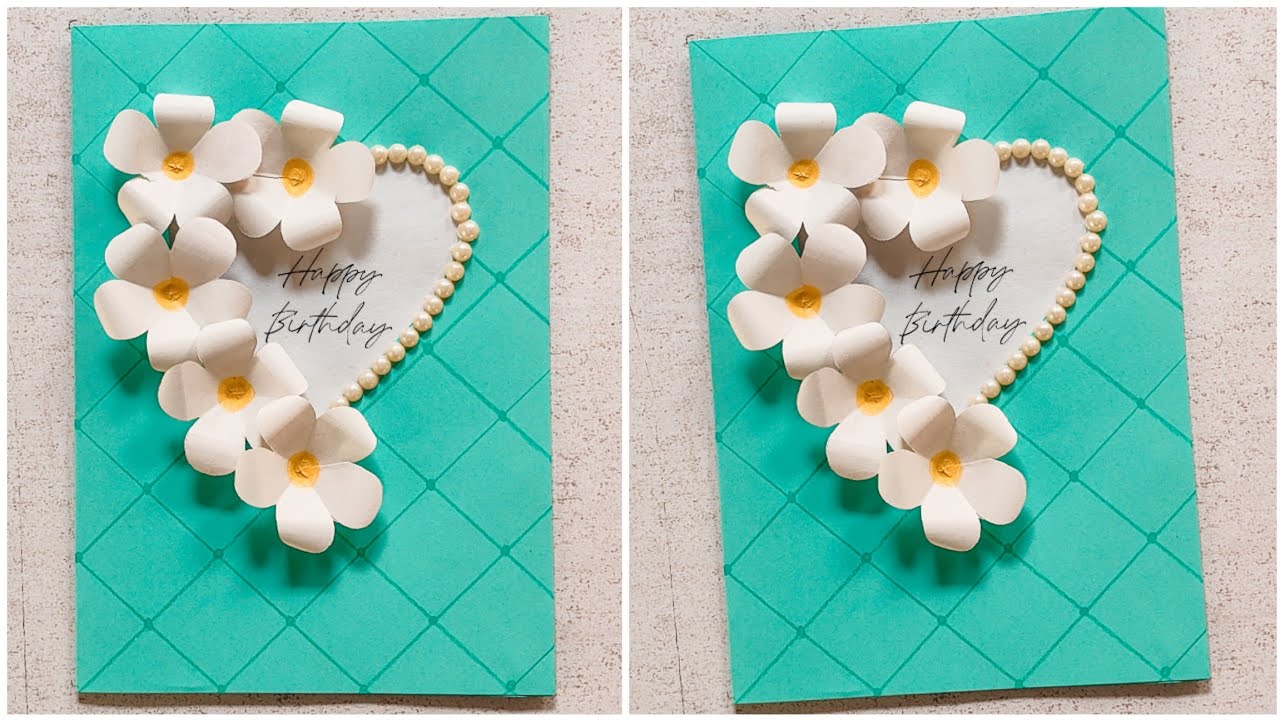 Easy And Beautiful Birthday Card Making | Birthday Card Making With ...