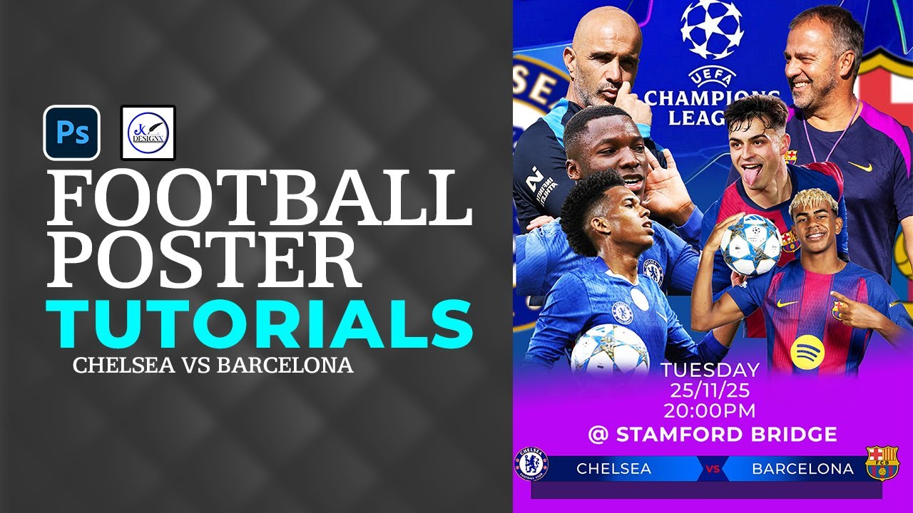 How to make Photoshop Football Poster Design Tutorial (Easy ...