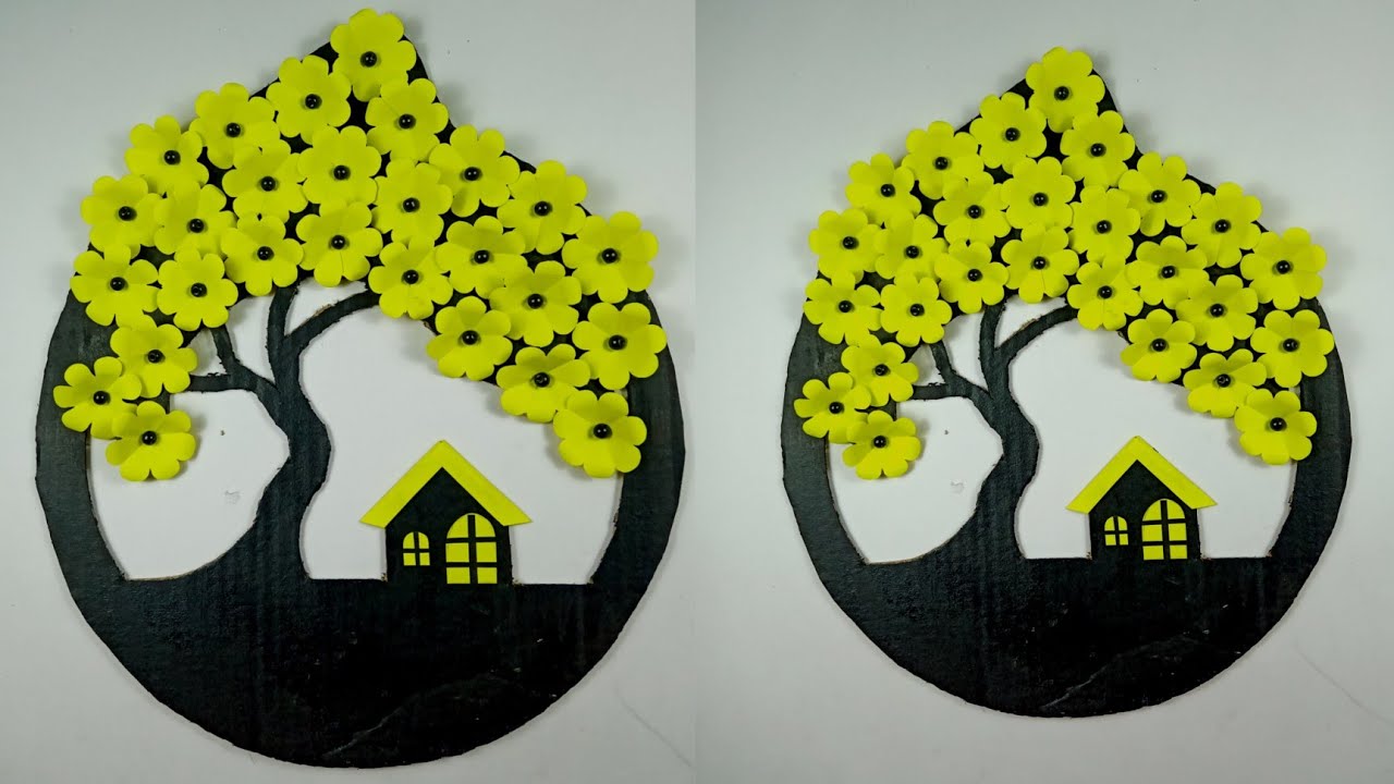 Paper flower tree wall decoration| Paper craft | Paper tree Wallmate ...