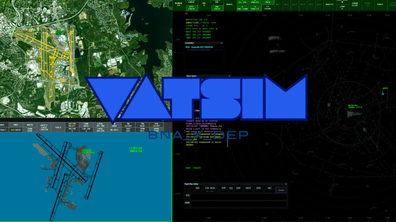 BNA DEP (Combined) Control on VATSIM + ATCpro Gameplay | 11 - 3 - 24 ...