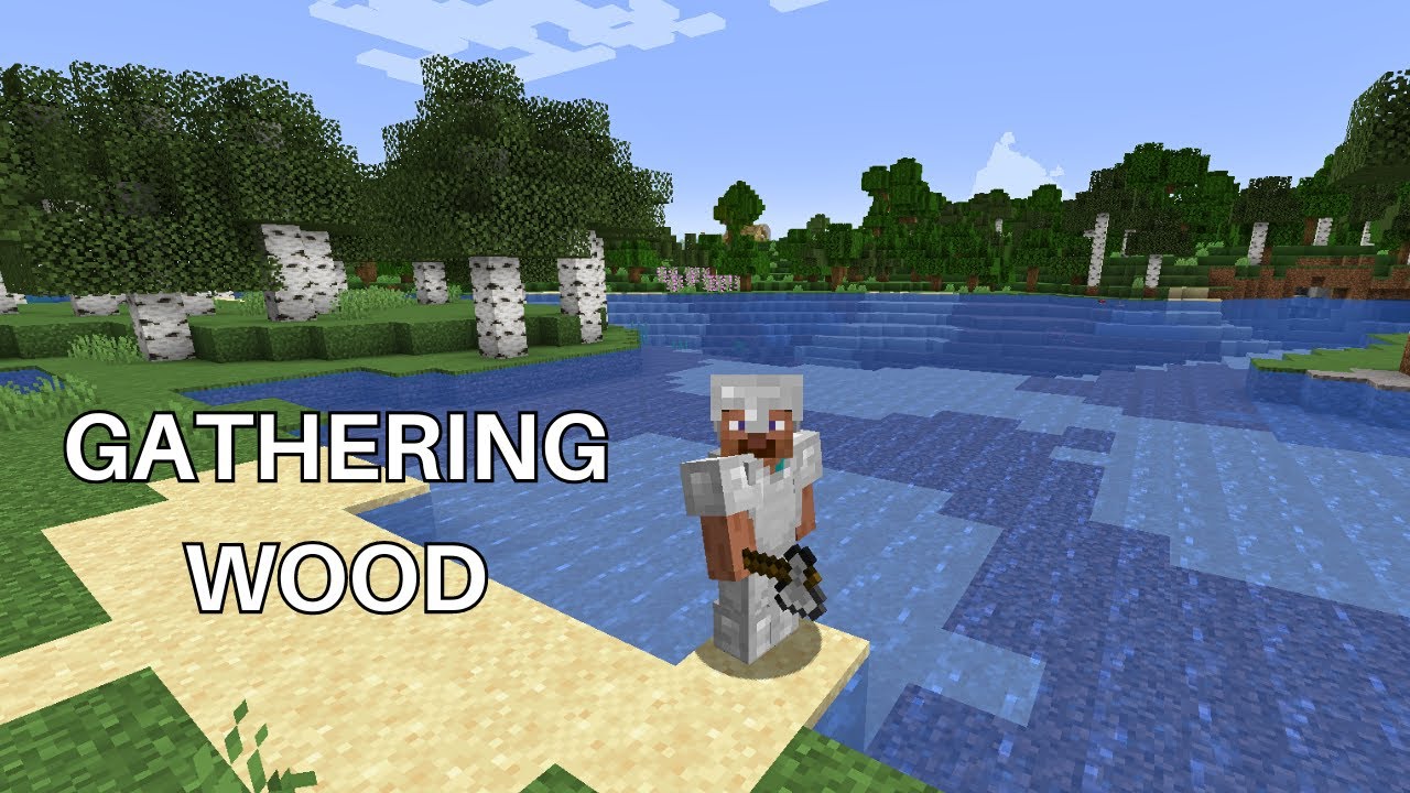 Minecraft Survival - Gathering Wood - No Commentary - YouTube