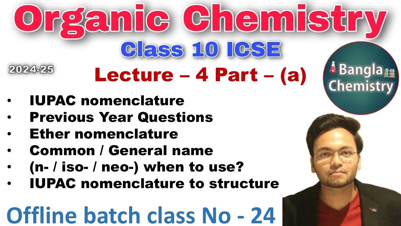 Organic chemistry Class 10 ICSE- L4(a) -IUPAC Nomenclature of organic ...