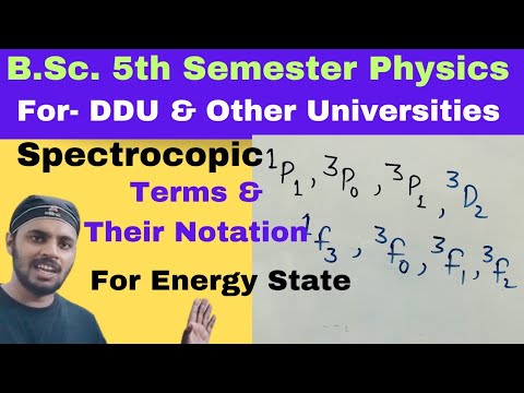 Spectrocopic Terms and their Notation|Spectroscopy|Unit 1|Lec 12|BSc ...