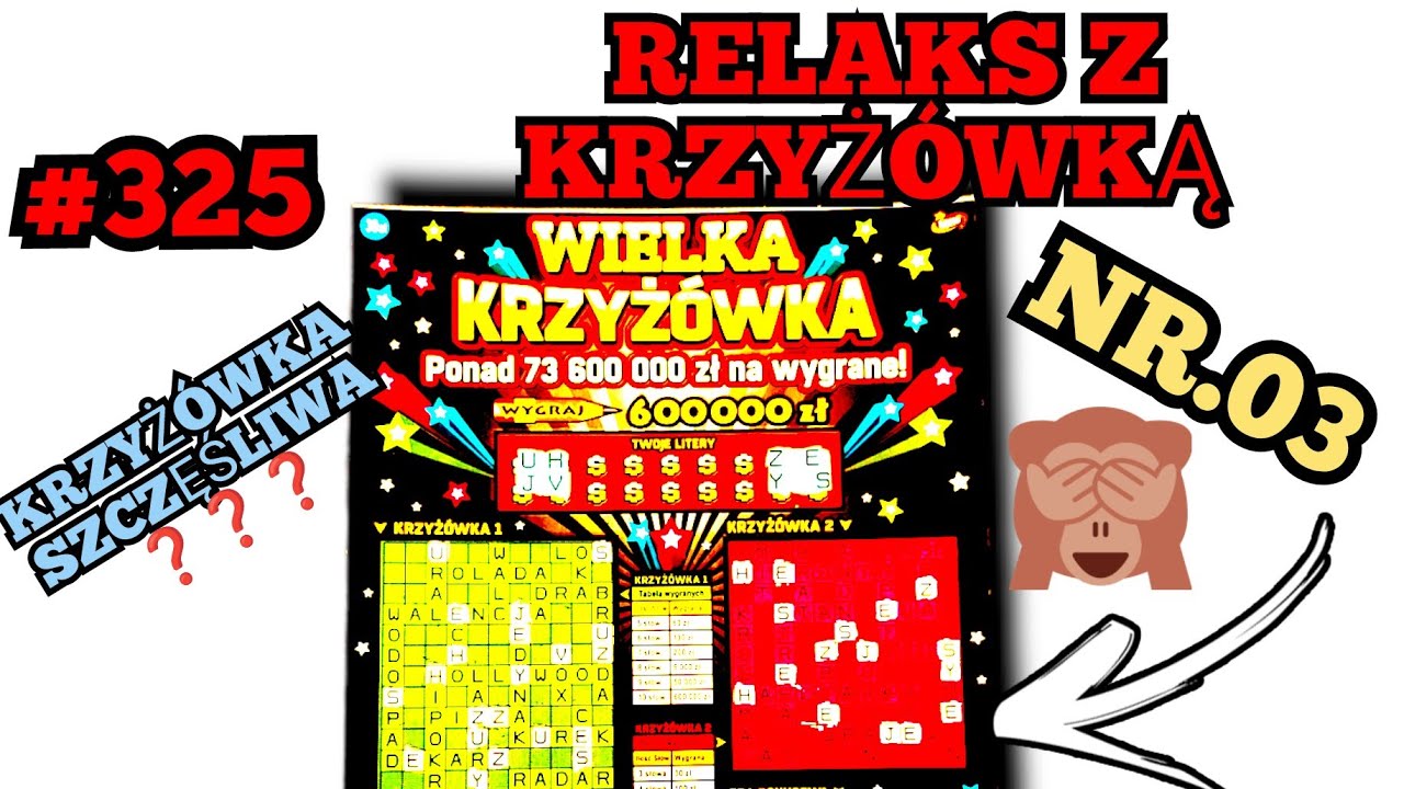 Zdrapki Lotto#325 Wielka Krzyżówka z nr0️⃣3️⃣😊 Trójeczka szczęśliwa Zapraszam na relaksik🙂 - YouTube
