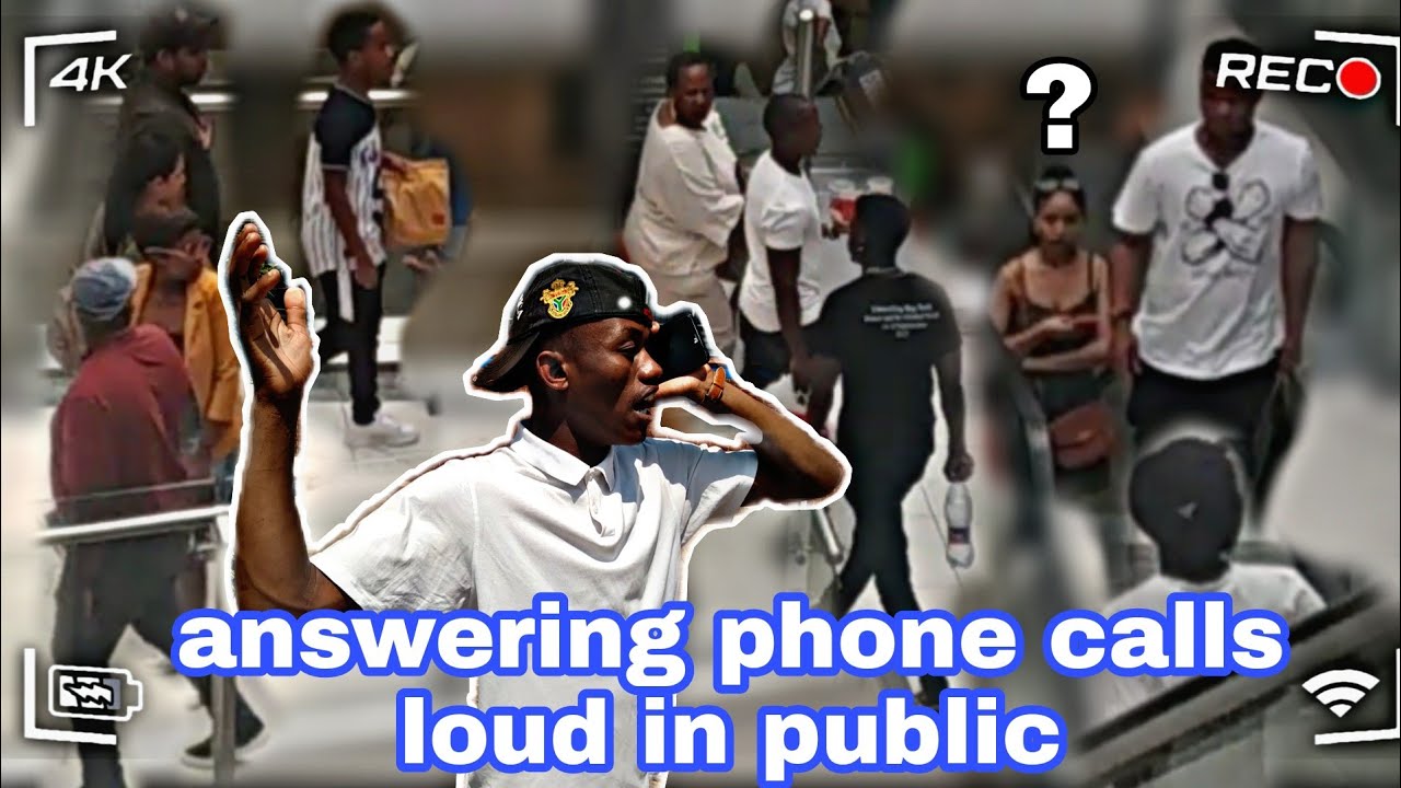 Answering phone calls loud in public - YouTube