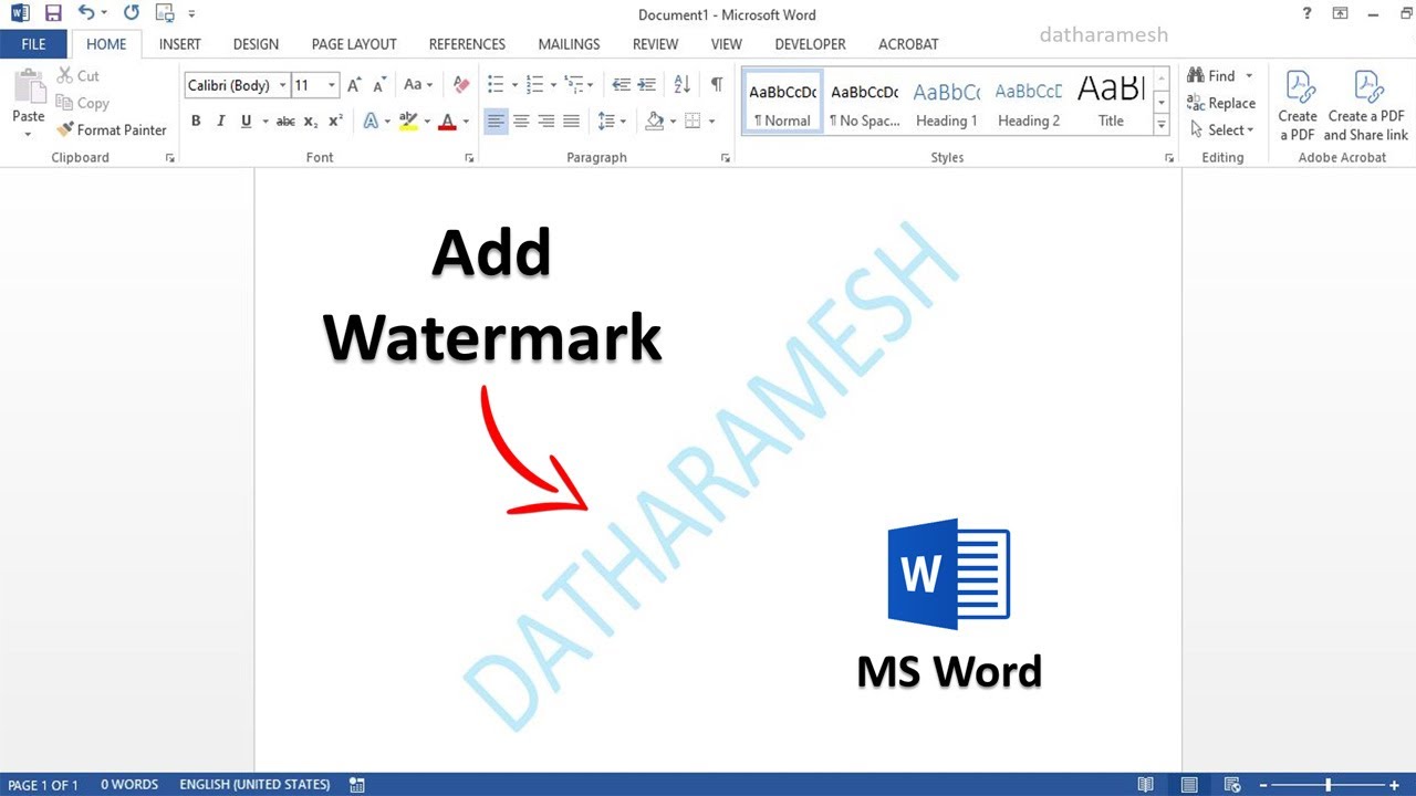 How to Create Custom Watermark In MS Word - YouTube