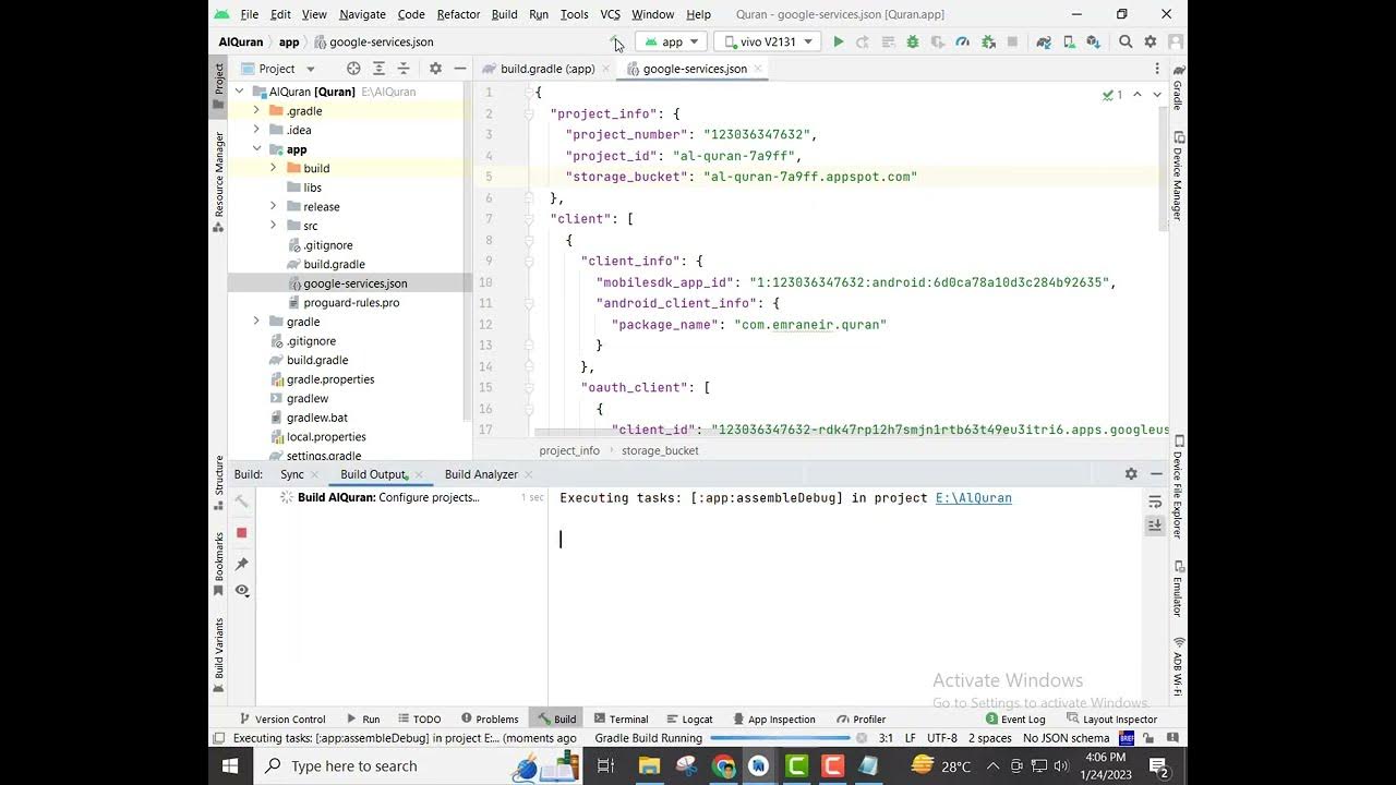 no matching client found for package name android studio - YouTube