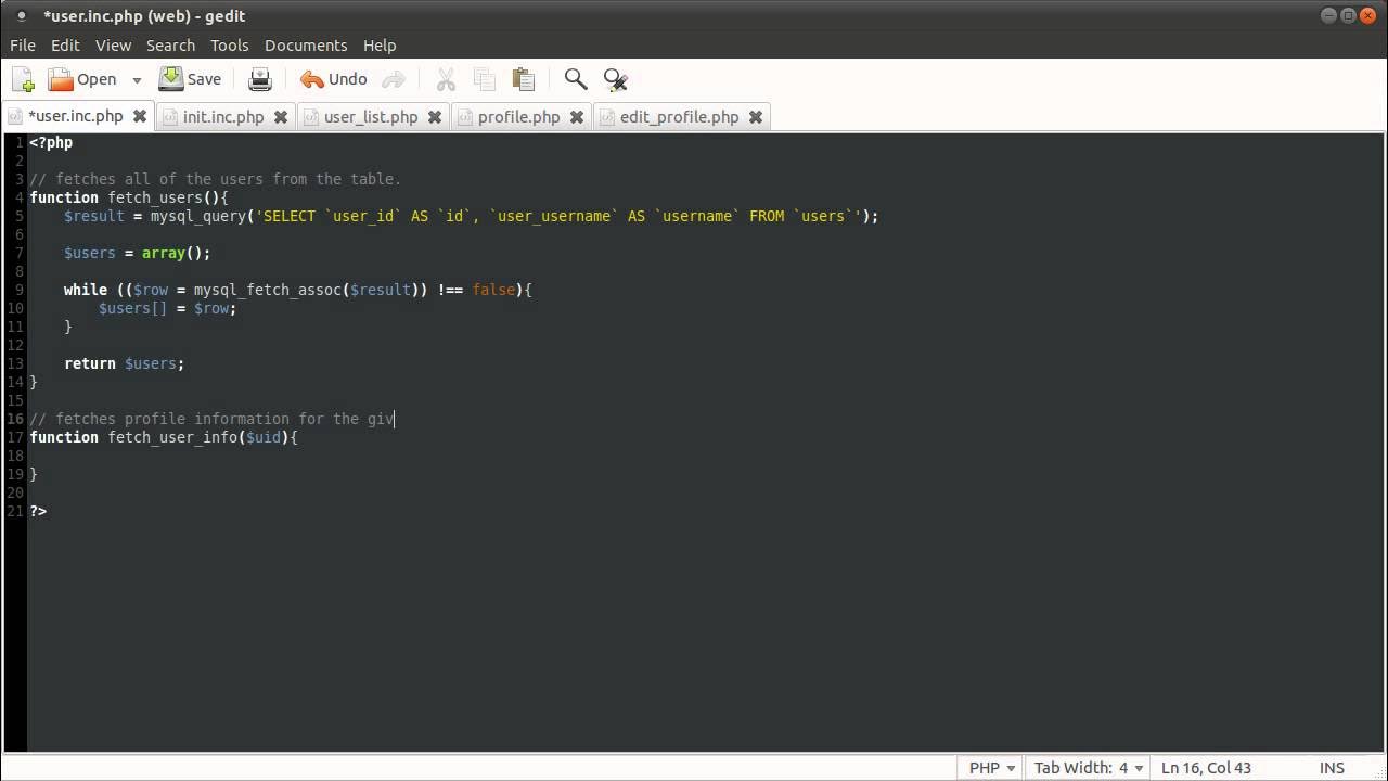 Php Tutorial User Profiles Part 02 Youtube