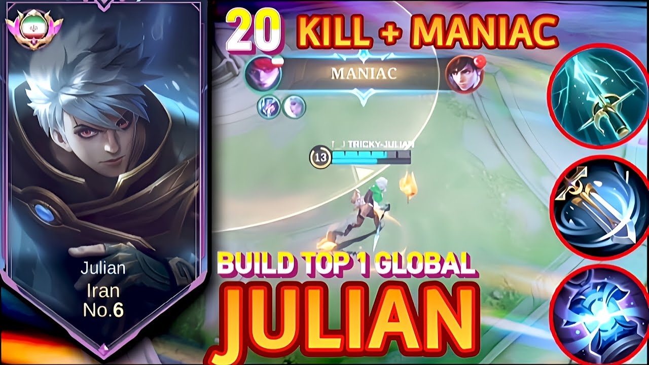 20 KILL + MANIAC!! Julian Aggressive Build Gameplay (auto maniac ...