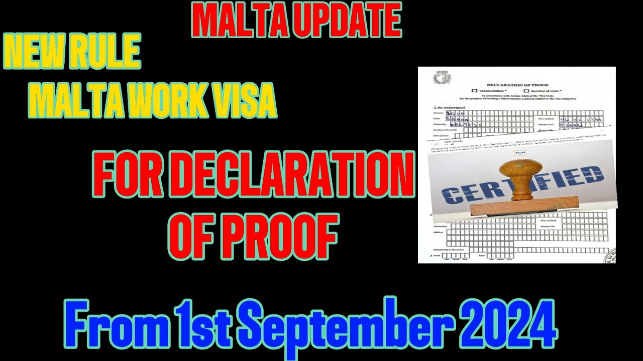 Malta New Update Today | Malta Work Visa | New Rule For Declaration of ...
