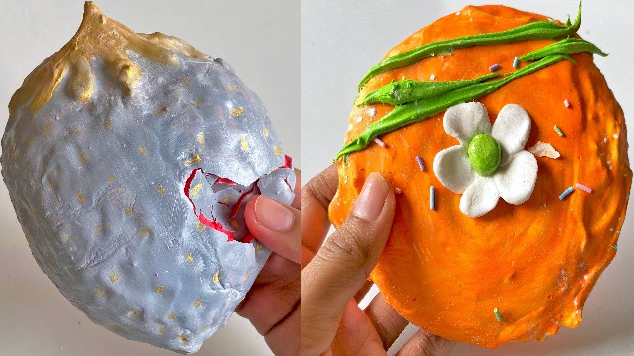 Plaster Clay Cracking Satisfying Slime Creation - YouTube