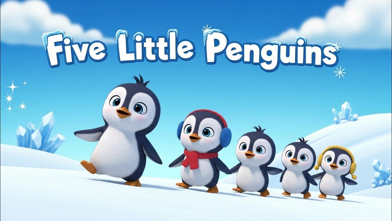 Five Little Penguins- Learn Numbers|Nursery Rhymes & Kids Song - YouTube