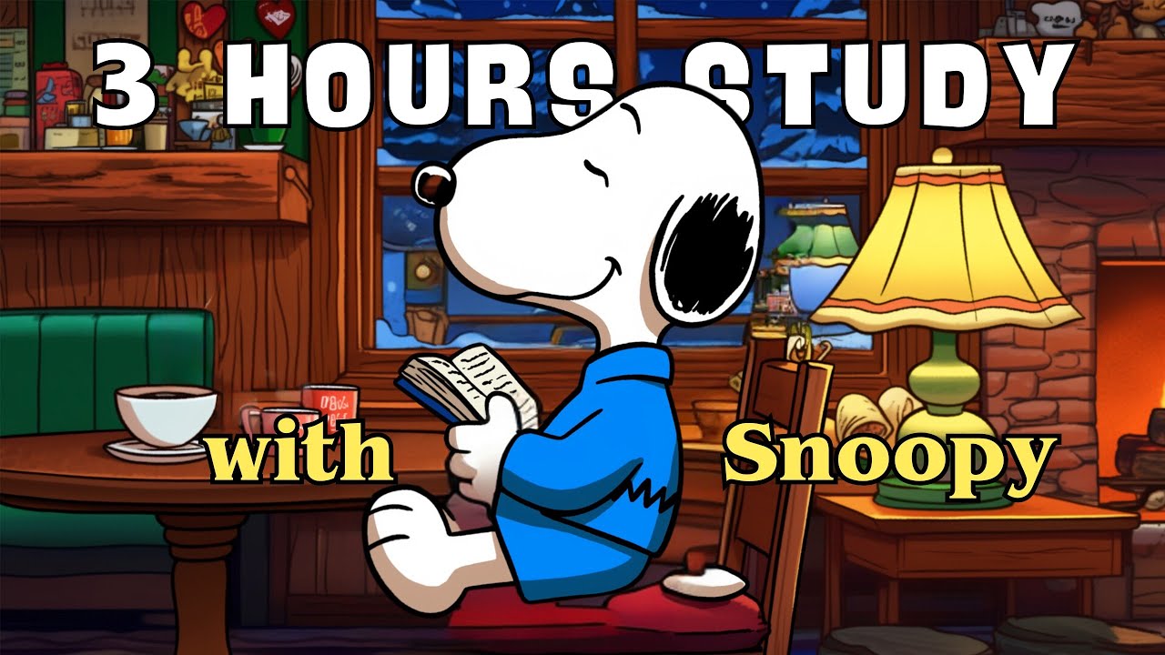 3 Hours Studying with Snoopy | Soft Chilling Jazz Music to Focus, Study ...