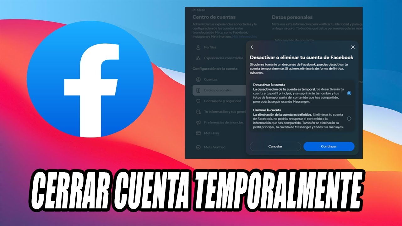 COMO CERRAR FACEBOOK TEMPORALMENTE DESDE PC 🚀 Desactivar Facebook por ...