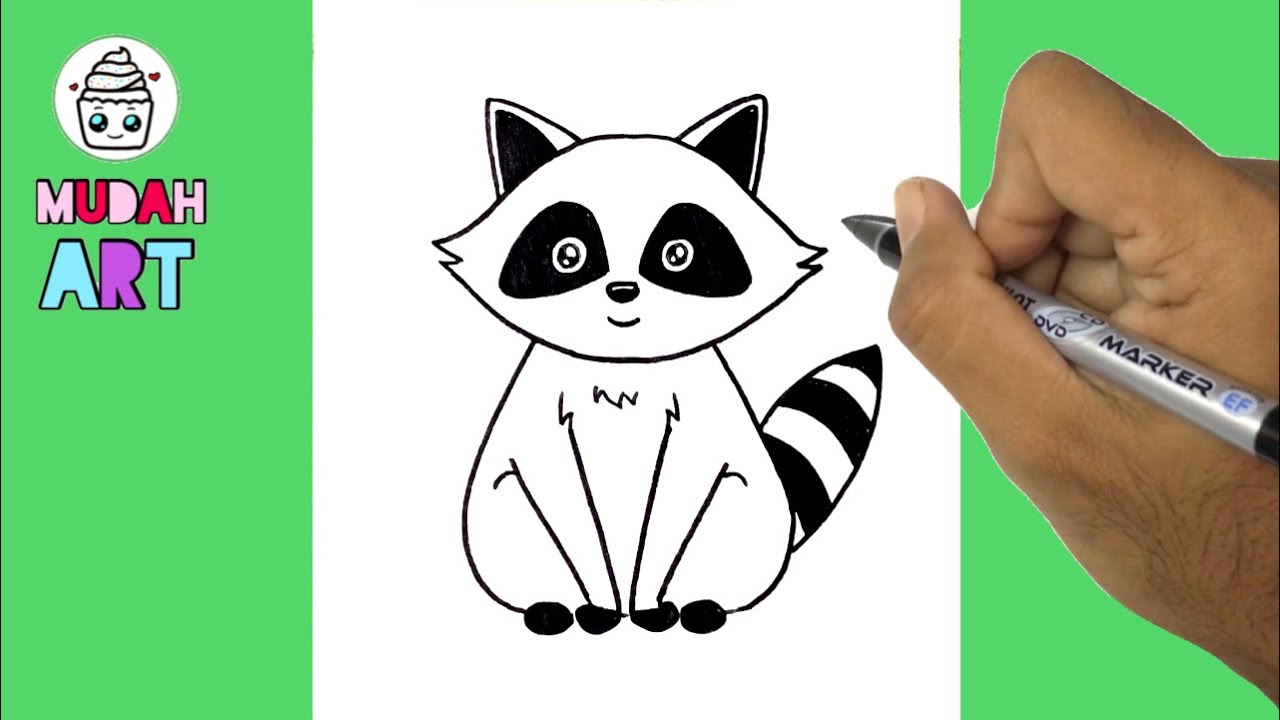 BELAJAR MELUKIS RAKUN COMEL - YouTube