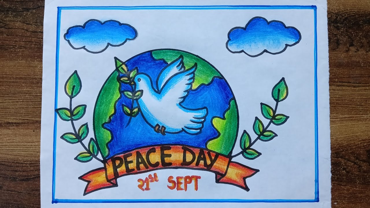 International Peace Day Poster Drawing। World Peace Day Drawing।How To ...