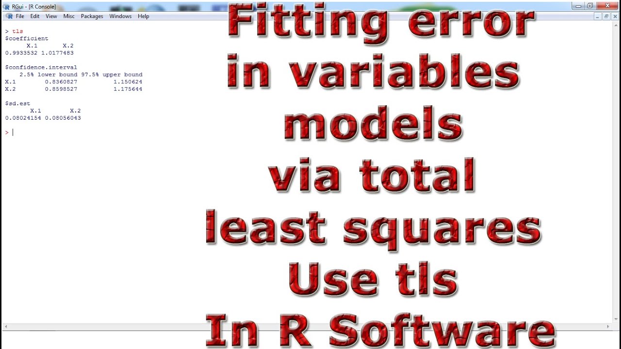 Fitting error-in-variables models via total least squares Use tls With ...