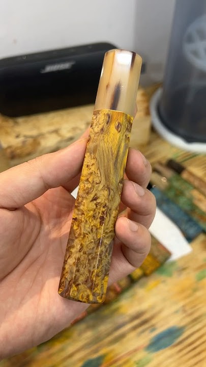 Stabilized Wood Knife Handle #stabilizedwood #knifehandle #knifelovo - YouTube