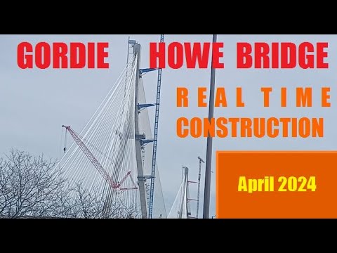 Gordie Howe Bridge Construction Work In REAL TIME. April, 2024. View ...