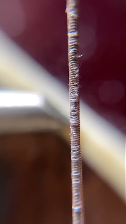 What your guitar strings look like up close - 20X Zoom - YouTube