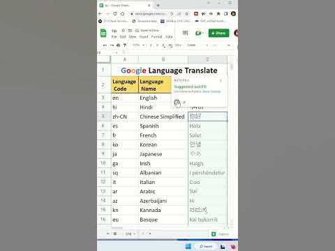 Translate Languages Using Google Spreadsheet - YouTube