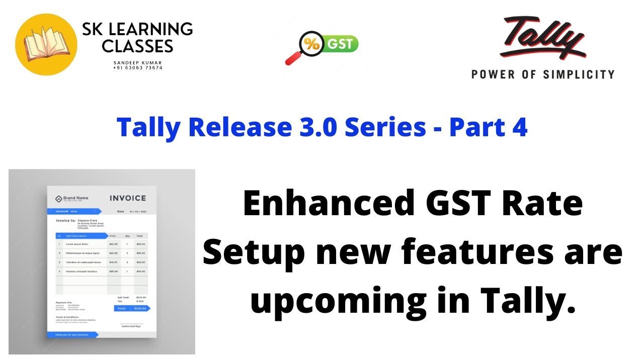 Tally Release 3.0 Series Part 4 - Enhanced GST Rate Setup new features ...