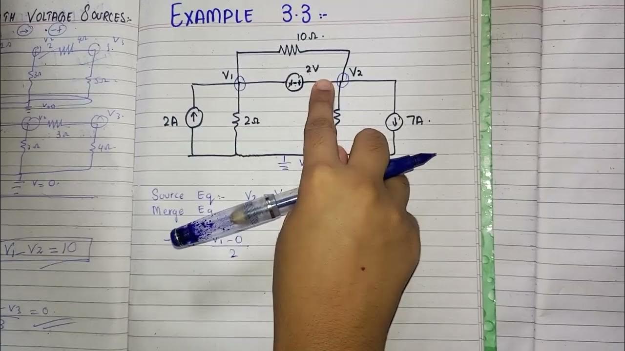 Nodal analysis with voltage source || Super node Case 1 and Case 2. - YouTube