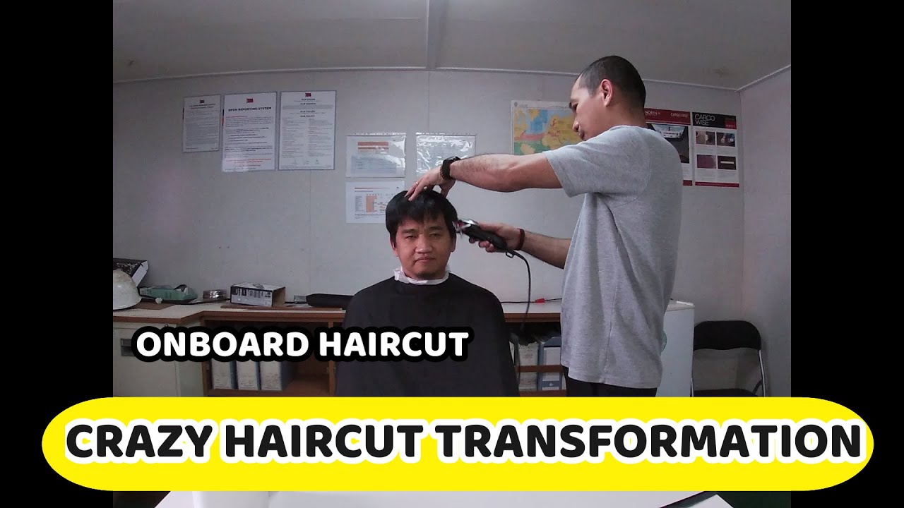 CRAZY HAIRCUT TRANSFORMATION - ONBOARD SHIP - YouTube