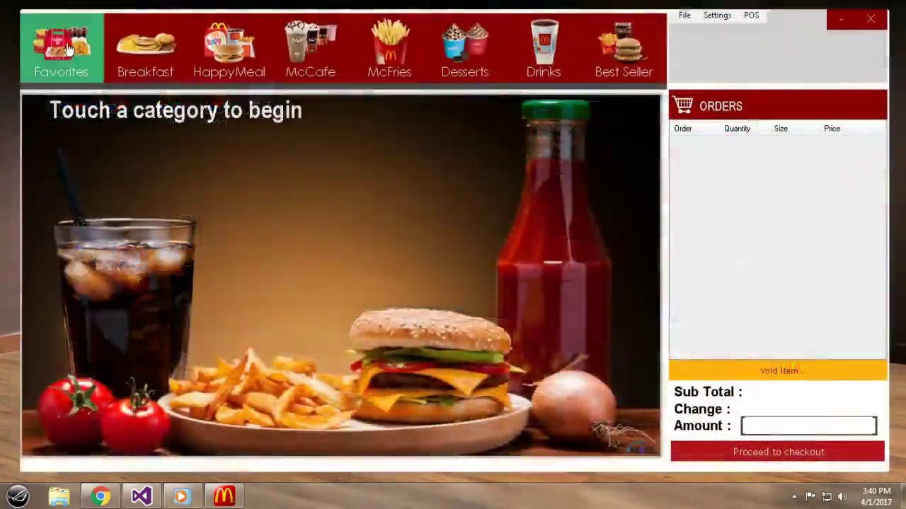 McDonald's POS Visual Studio 2013 - YouTube