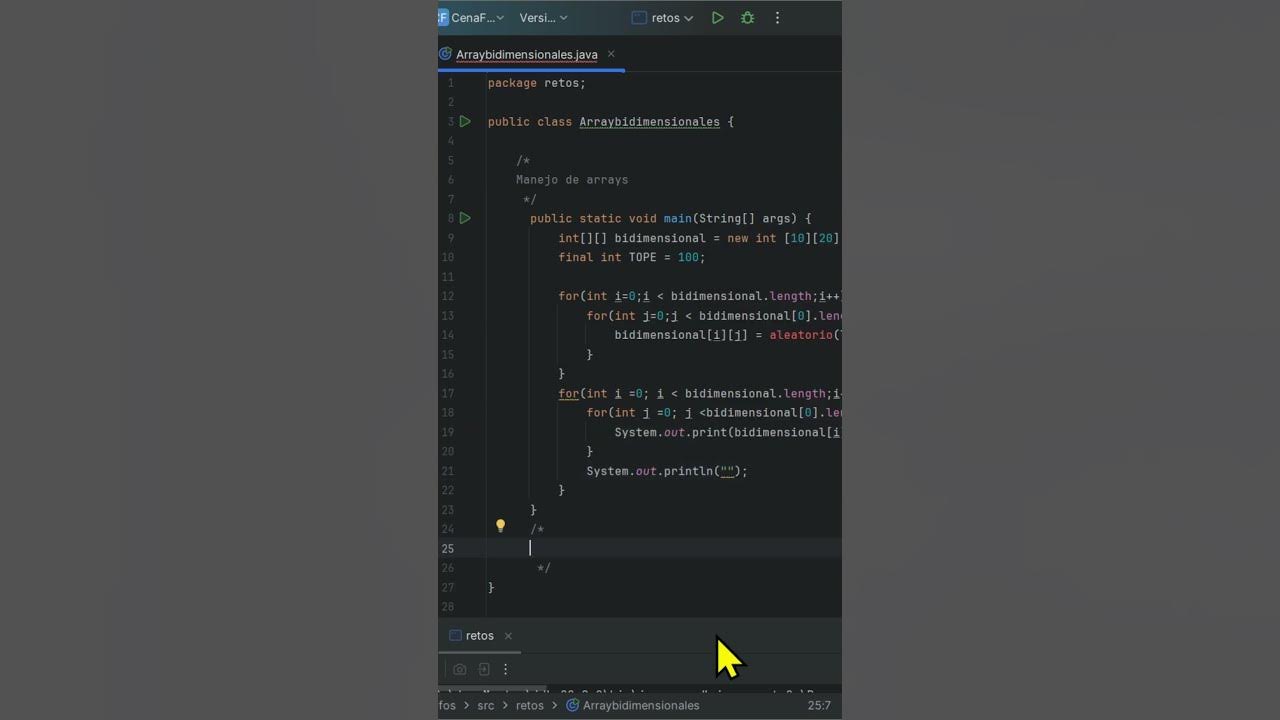 Como crear ARRAYS BIDIMENSIONALES en Java #java #backend #developer #clip #asmr #data #ia - YouTube