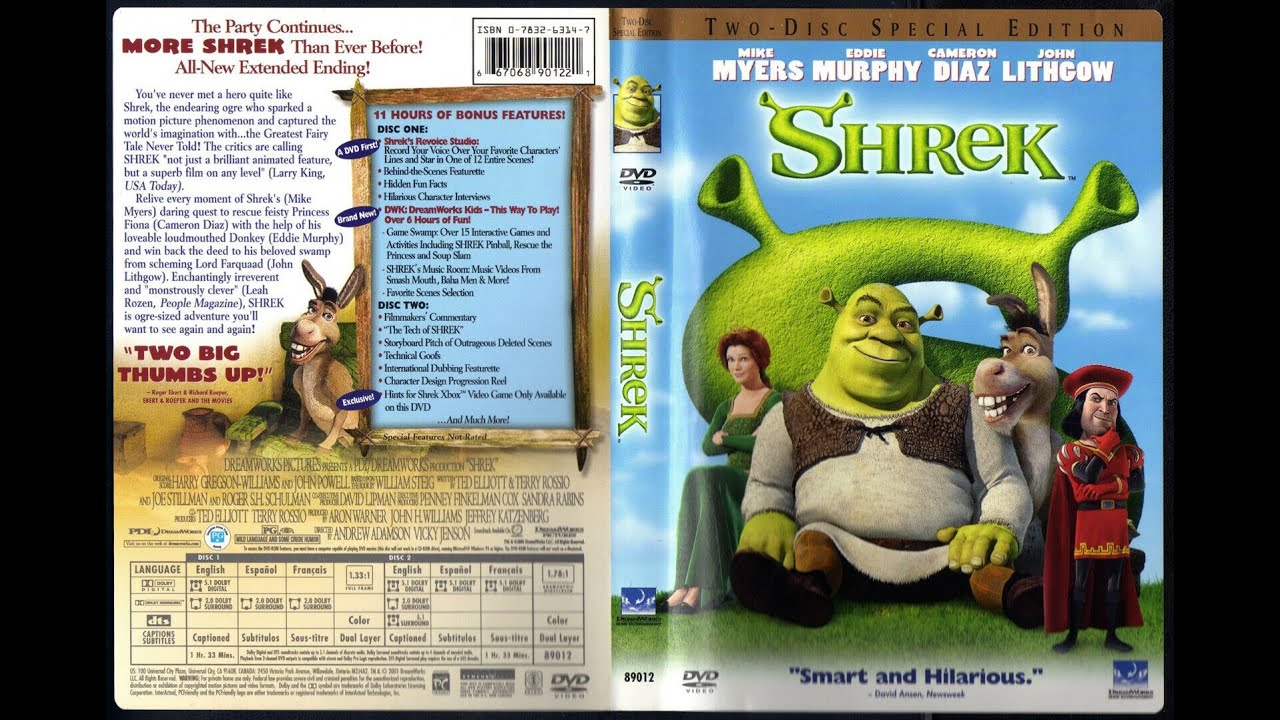 DVD Opening #170:Opening To Shrek 2001 DVD (Disc 1) - YouTube