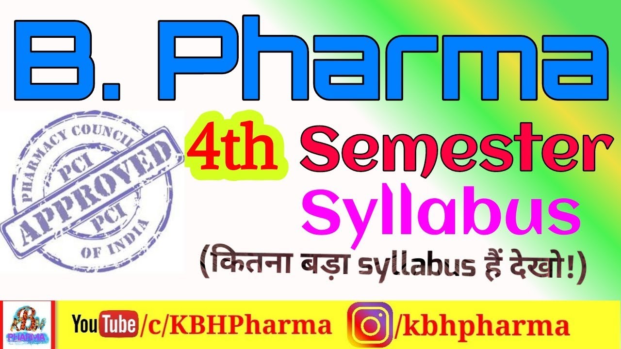 B. Pharma || 4th Semester Syllabus|| 2023 || Best Books || New || PCI ...