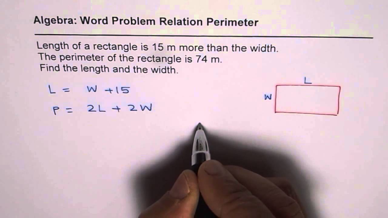 Algebraic Linear Equation to Relate Perimeter of Rectangle MPM1D - YouTube