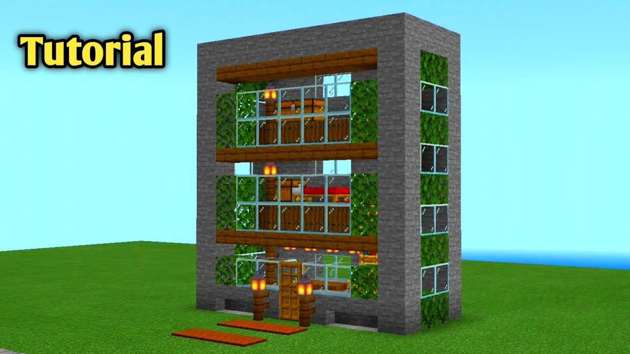 Minecraft: How to Build a Stone Survival Modern House | Minecraft Stone ...