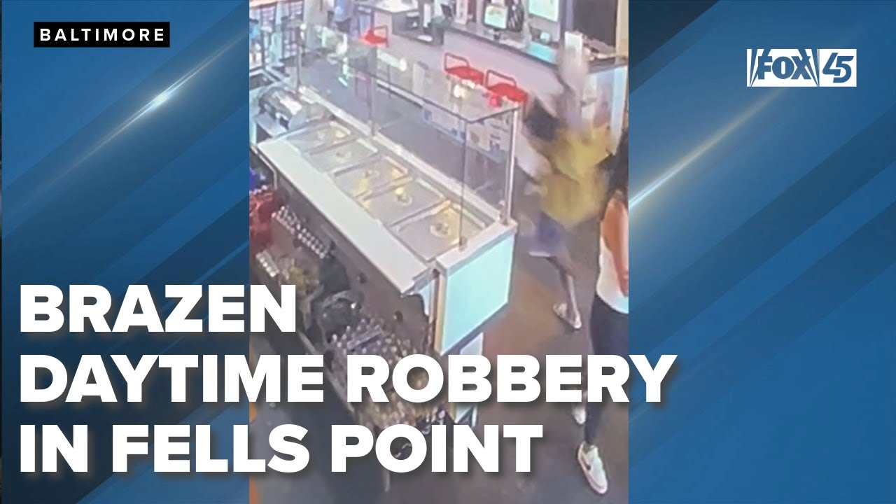 Brazen daytime robbery in Fells Point; suspect captured on camera - YouTube
