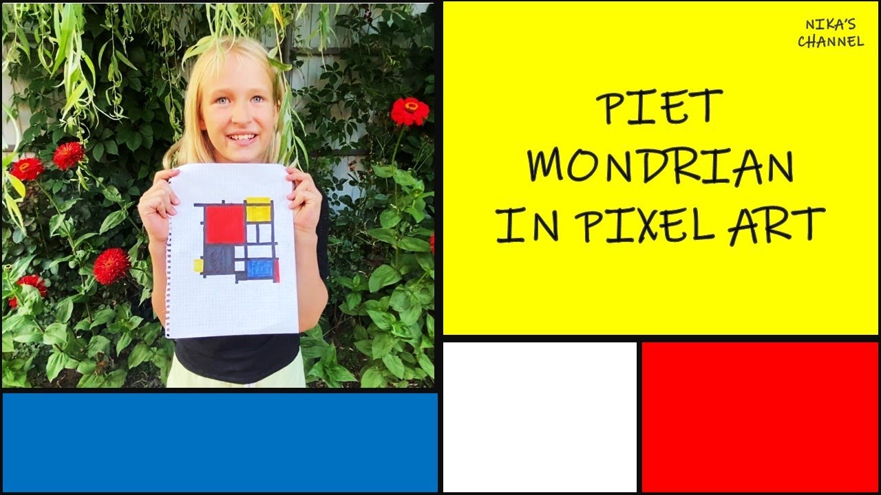 PIET MONDRIAN IN PIXEL ART|DRAWING TUTORIAL - YouTube