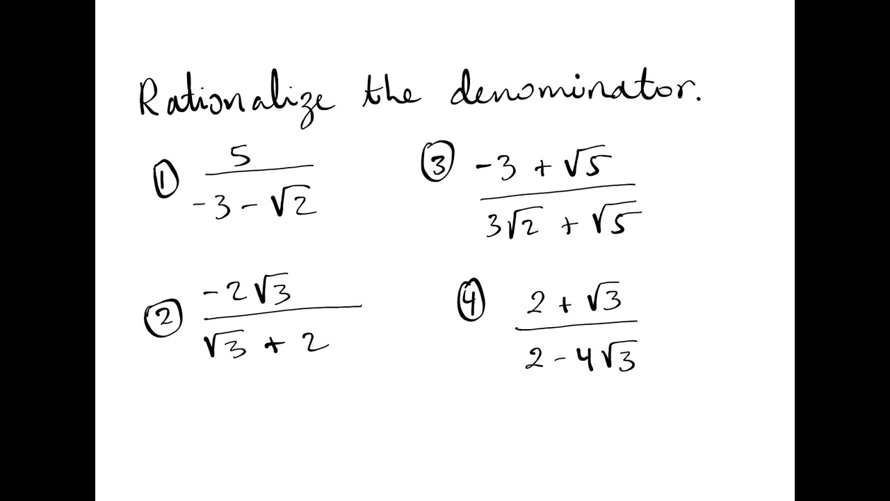 Rationalize the denominator with two terms - YouTube