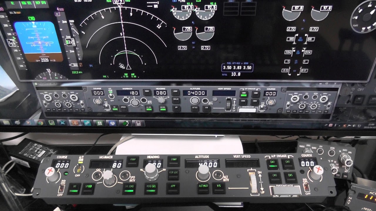 XPlane11 X737 CPFlight MCP737 Pro on Prosim2.01 - YouTube