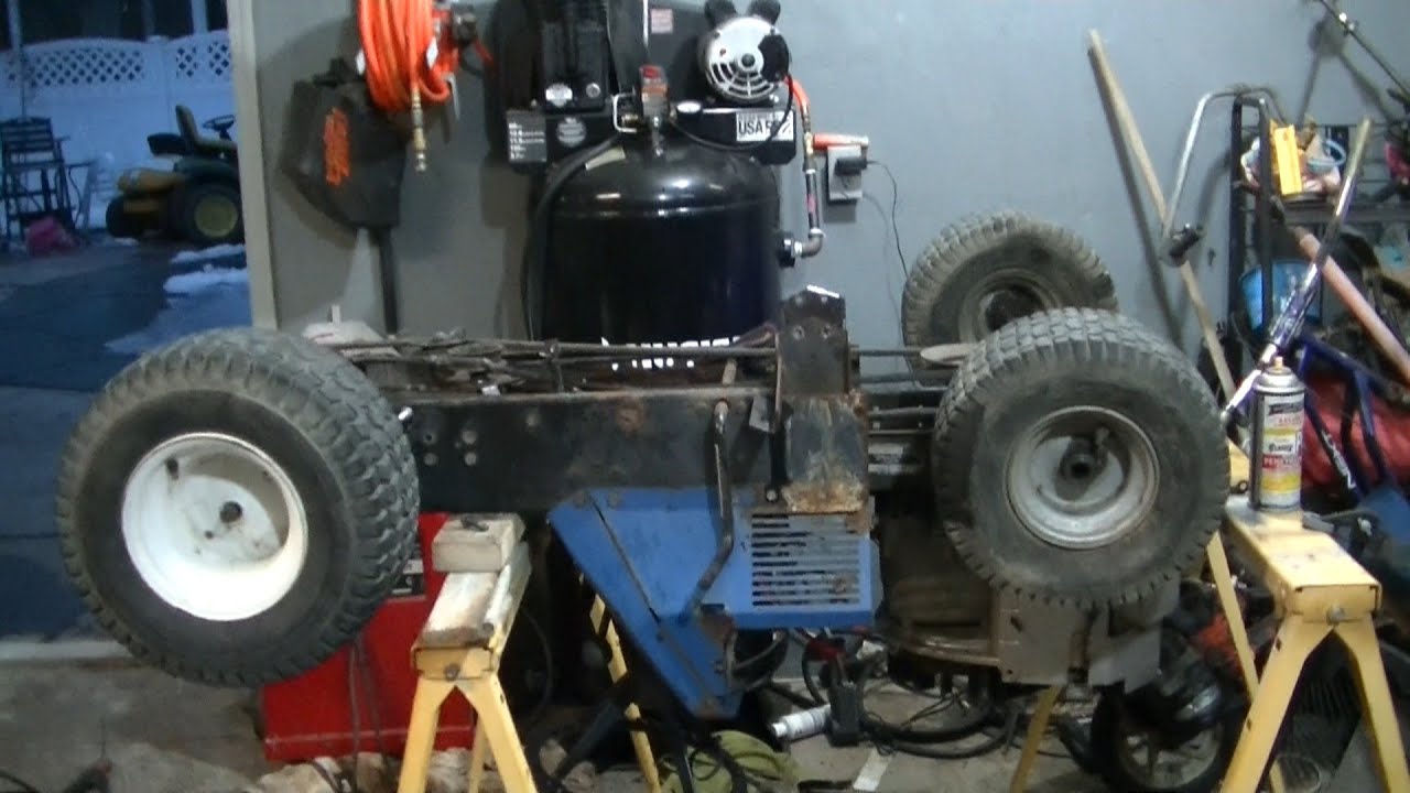 Welding Up The Ford Racing Mower Steering - YouTube