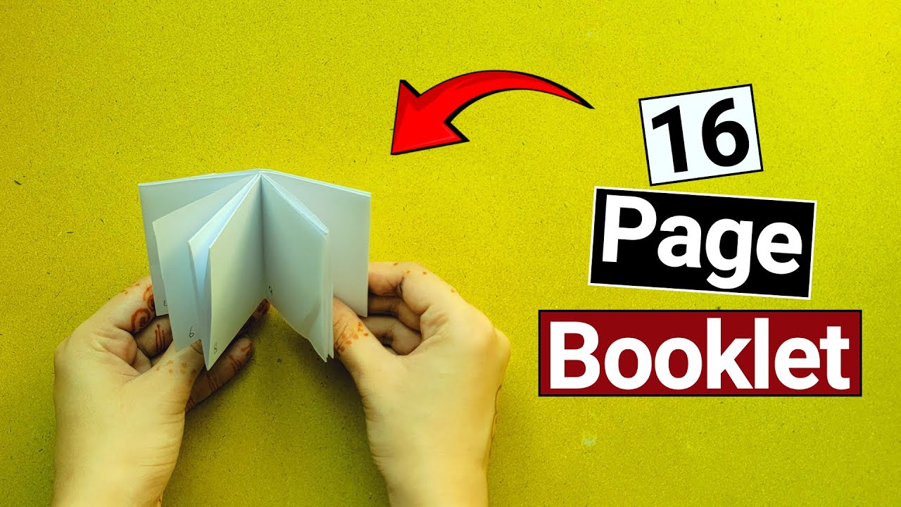 How To Make A 16 Page Mini Book With One Sheet Of Paper | NO GLUE - YouTube
