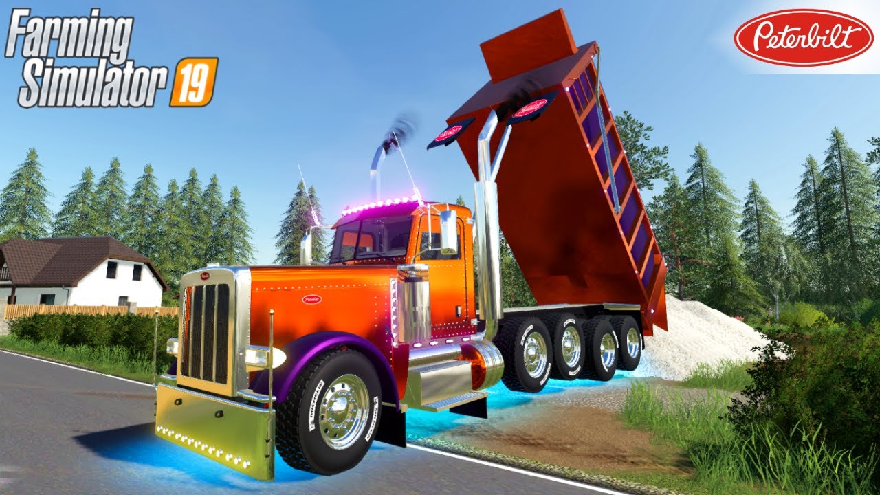 Farming Simulator 19 - PETERBILT 379 Dump Truck Transports Crushed ...
