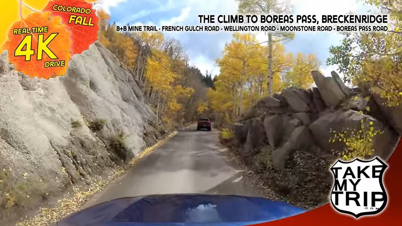 The drive up to Boreas Pass, Colorado near Breckenridge, in the fall ...